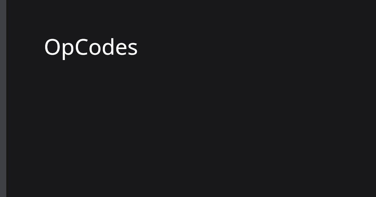 Opcodes Shoukaku Docs