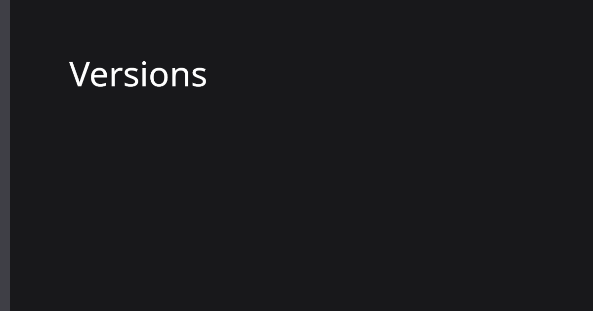 Versions | Shoukaku Docs